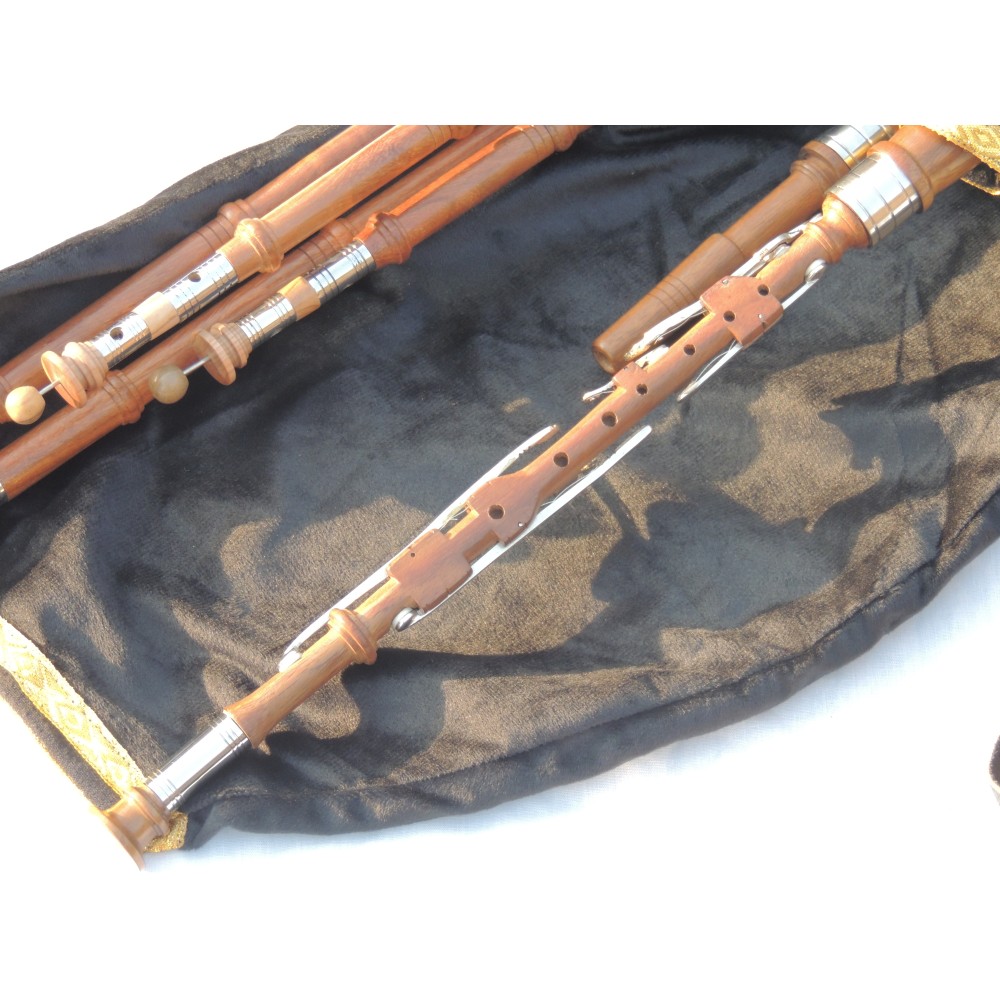 Northumbrian Small Pipe Set - G (F) - Cocobolo wood - For Sale